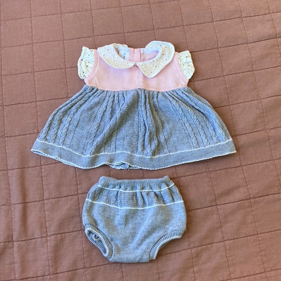 Bee Nene | Dresses | Babies Short Sleeve Design Crochet Dress With ...